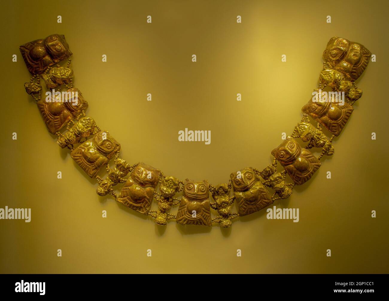 LIMA, PERU - Sep 27, 2021: Sican culture jewel of the Peruvian inca ...