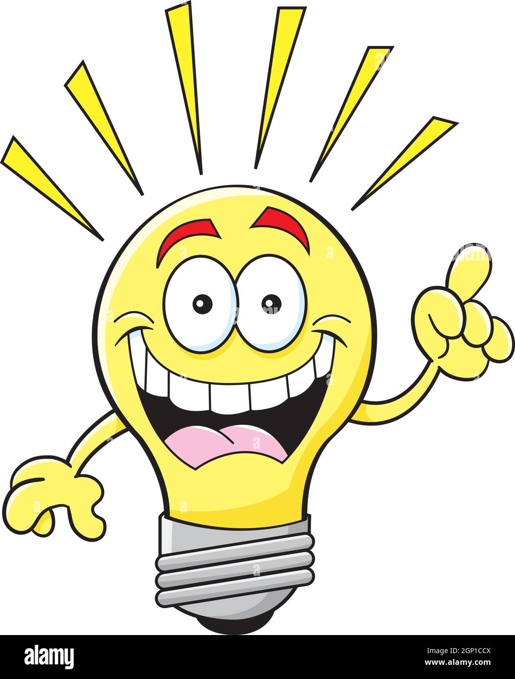 Cartoon illustration of a light bulb with an idea Stock Vector Image ...