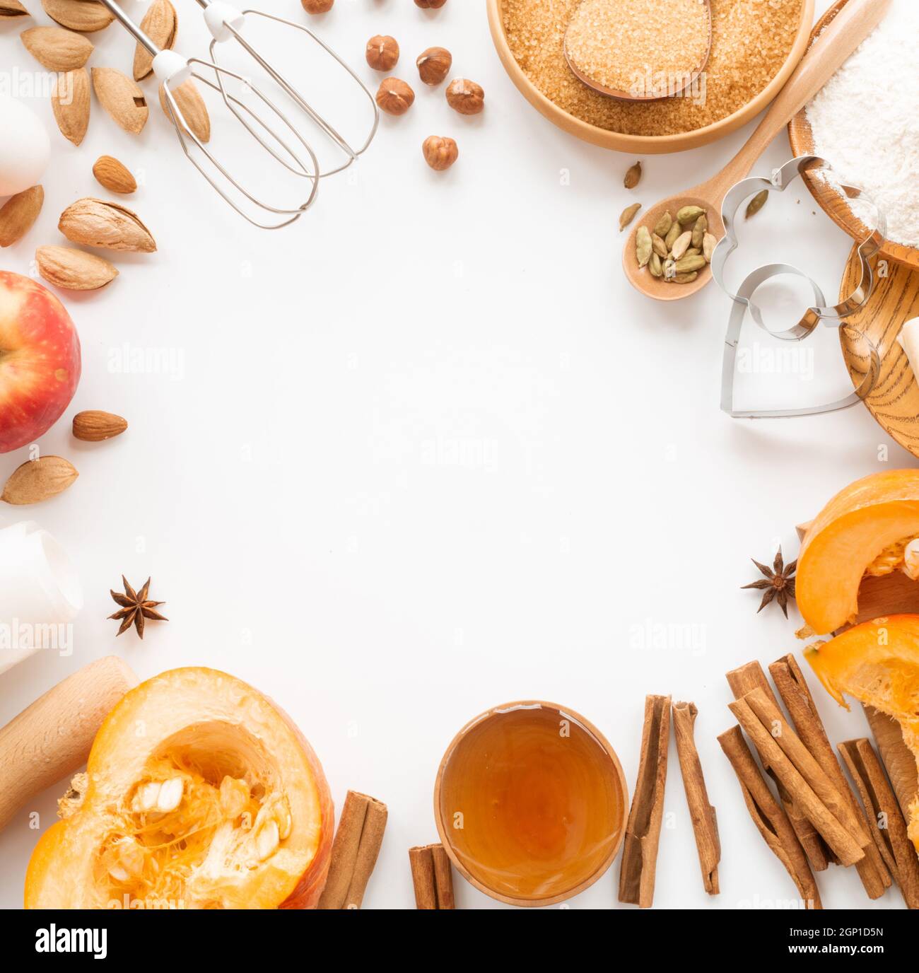 Autumn baking background border frame design with copy space for text ...