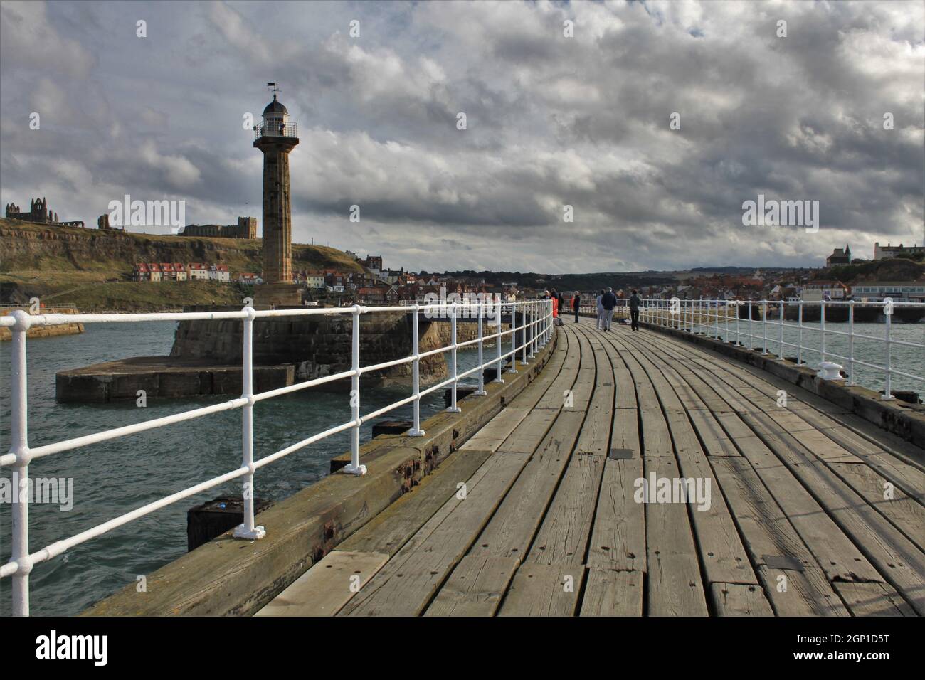 Whitby pier - England Stock Photo - Alamy