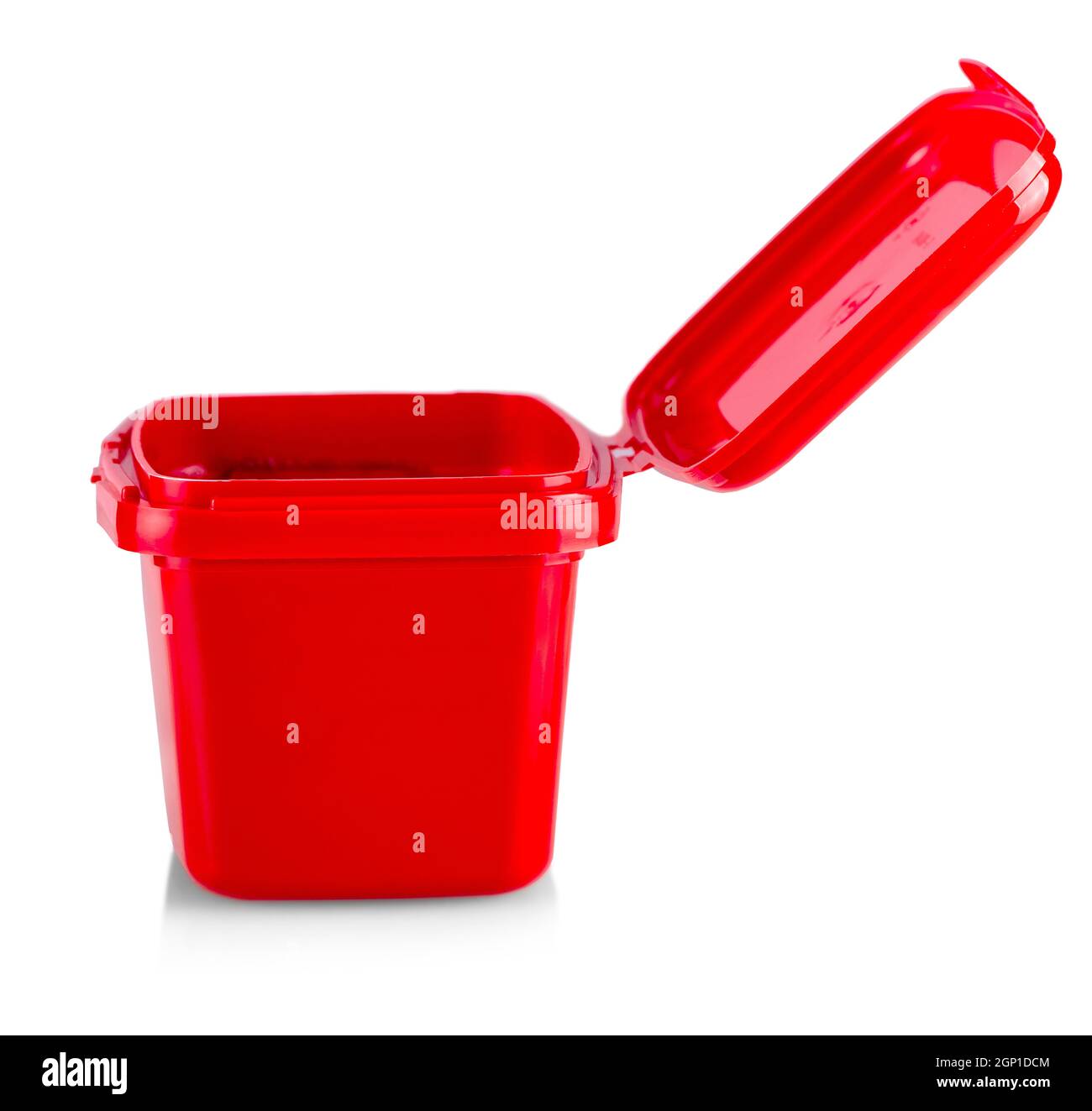 Plastic red box on a white background Stock Photo - Alamy