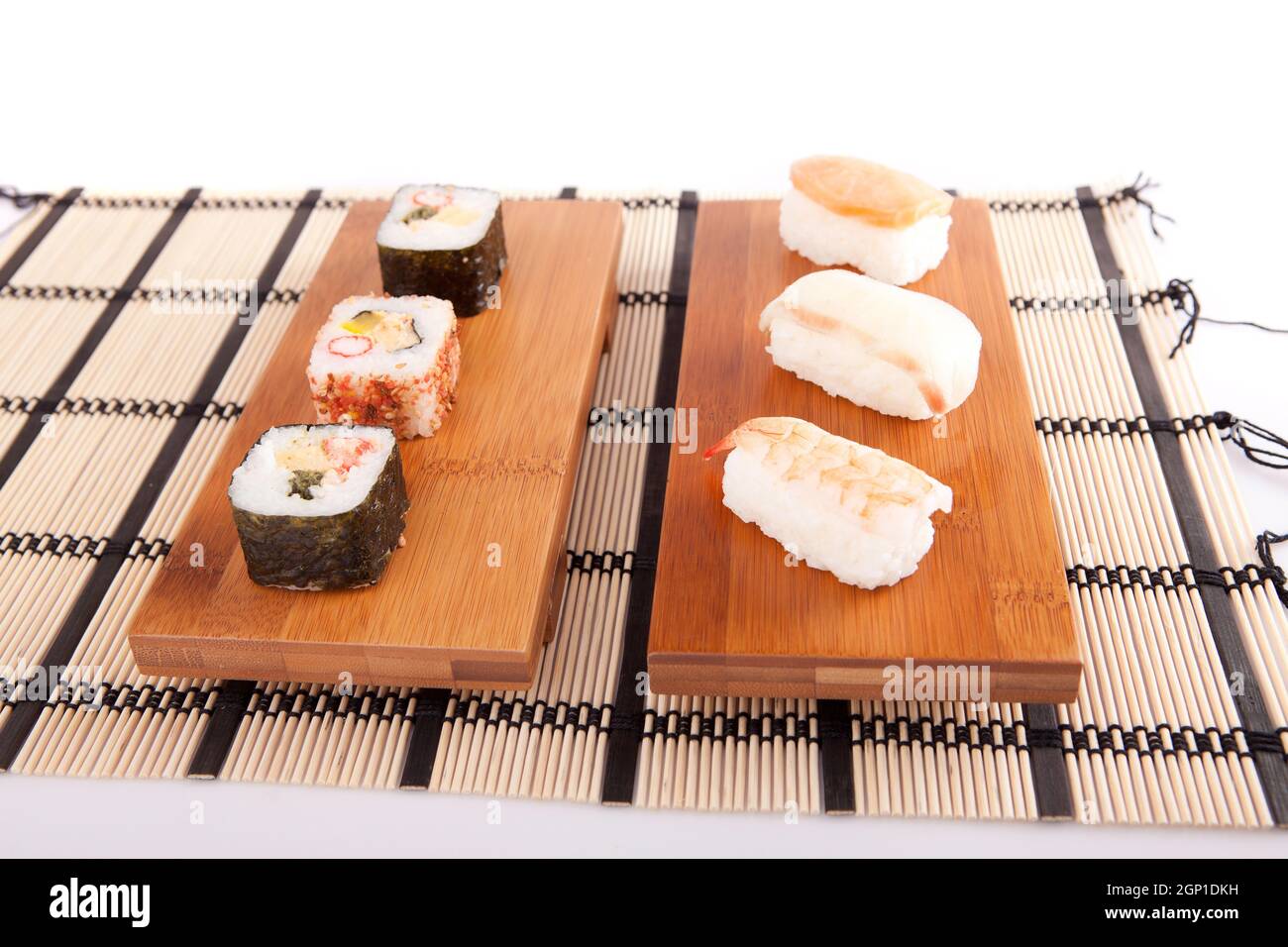 sushi pieces, isolated over white background Stock Photo - Alamy