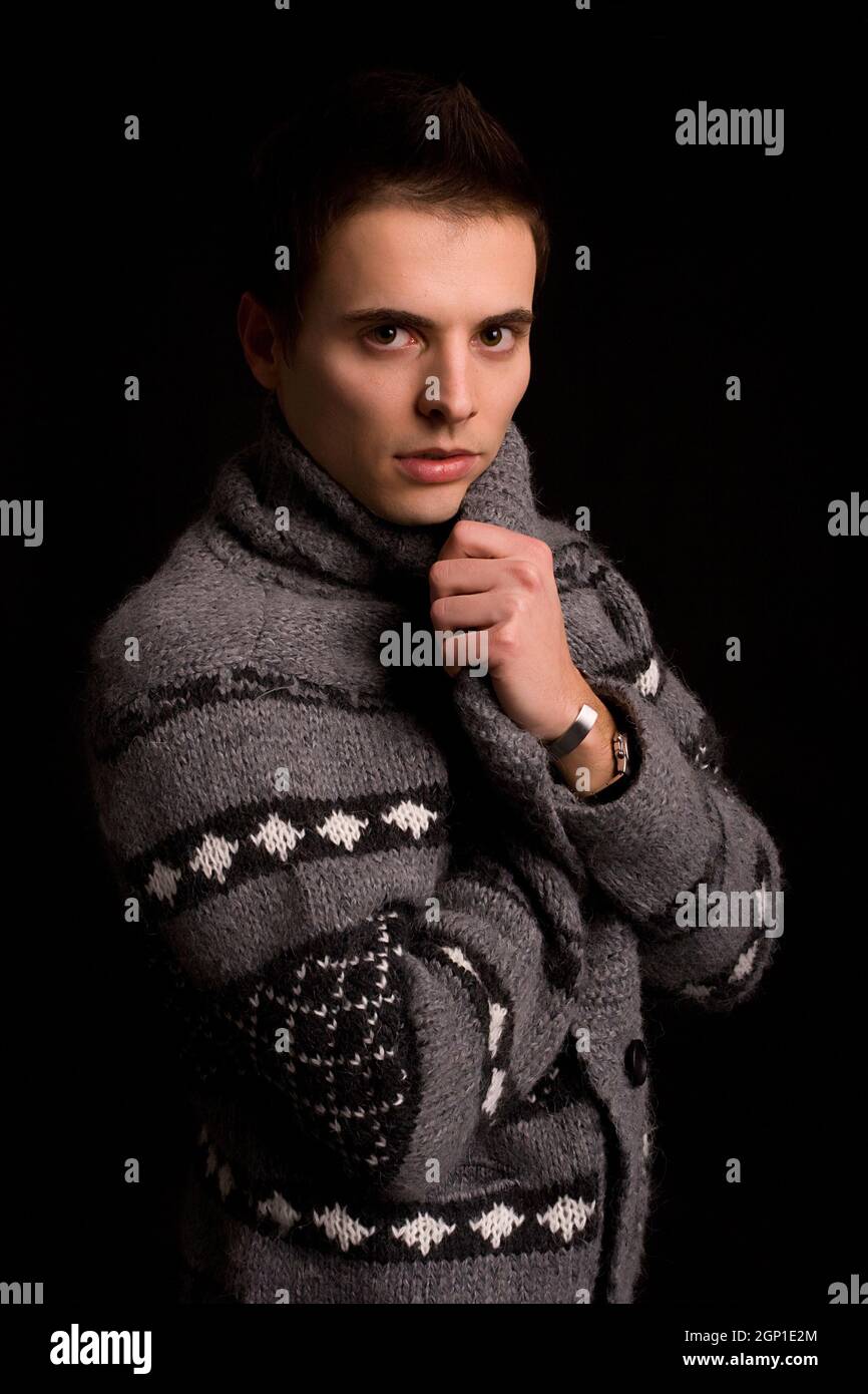 Young boy portrait - low key portrait Stock Photo - Alamy