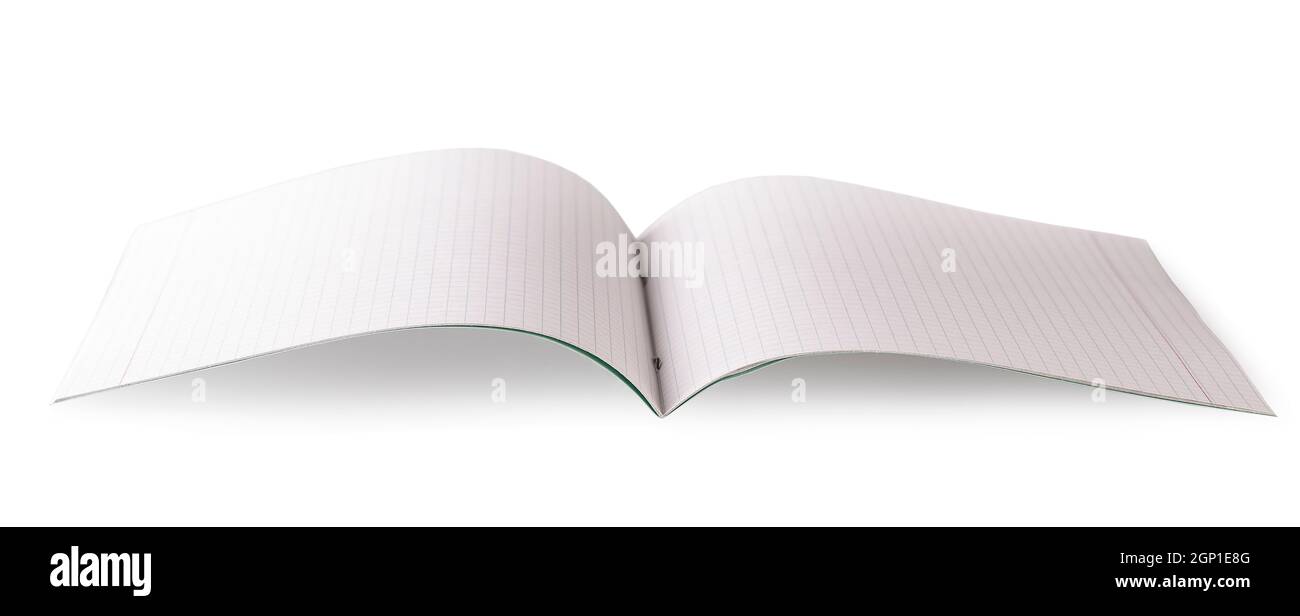 School notebook on a sheet isolated on white background Stock Photo - Alamy