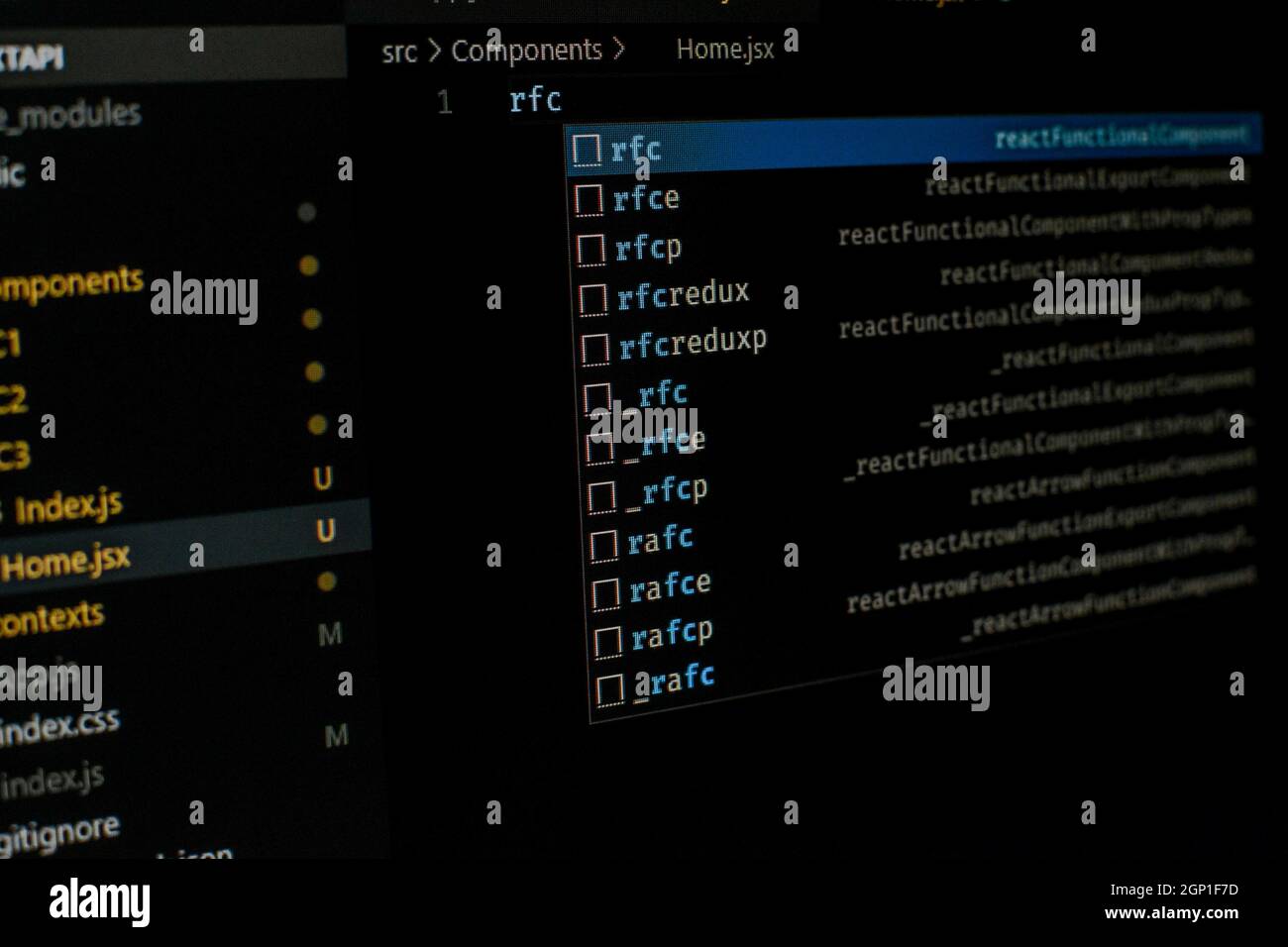 Code Editor Using React Library Stock Photo - Alamy