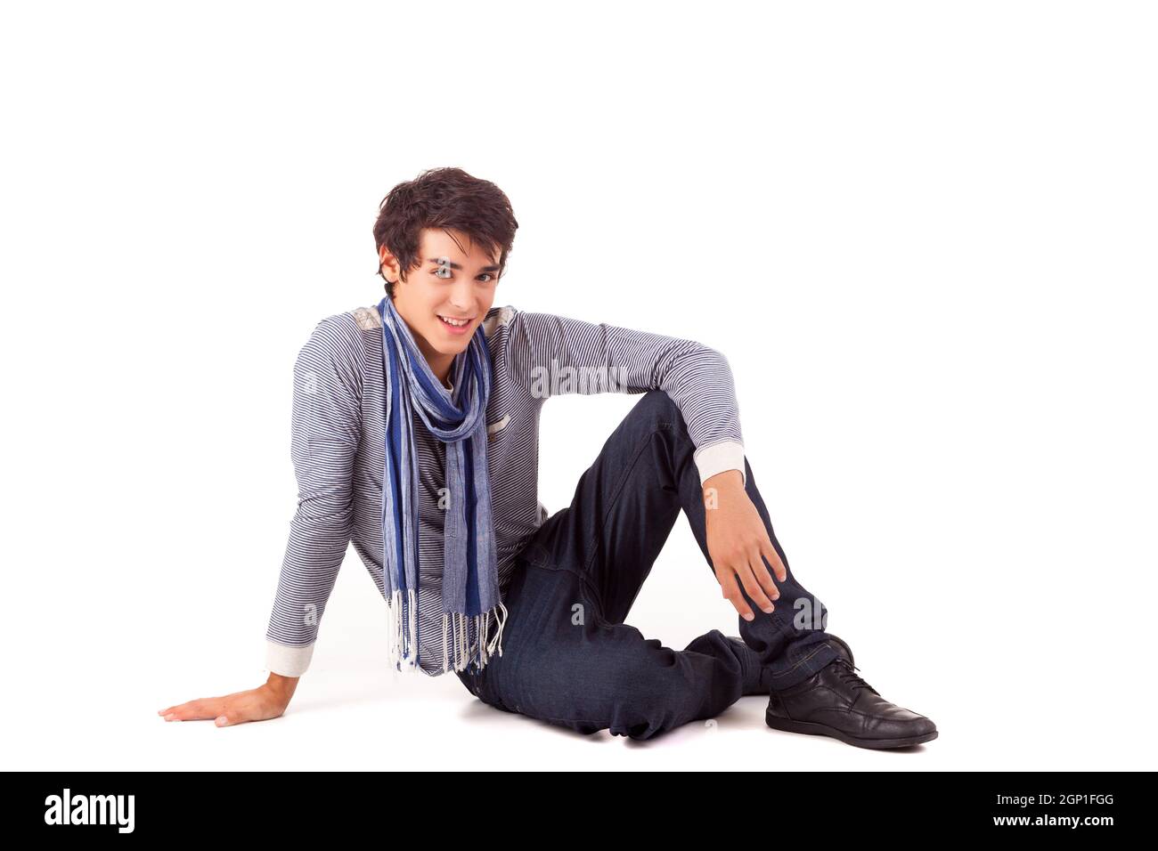 Young casual man posing isolated over white Stock Photo - Alamy