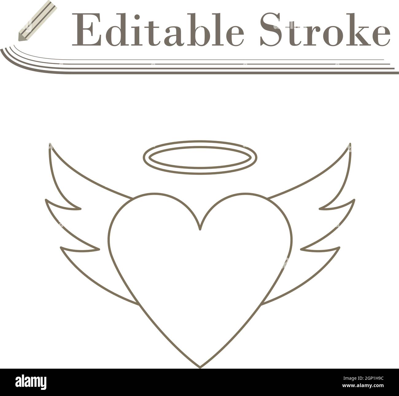 Hearts With Wings And Halo Drawings