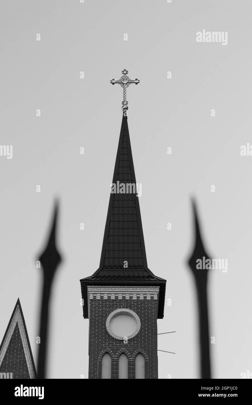 Blurry church background Black and White Stock Photos & Images - Alamy