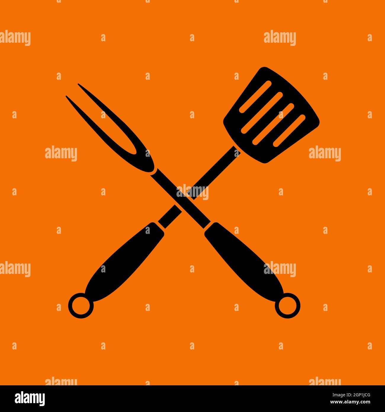 Crossed Frying Spatula And Fork Icon Stock Vector Image & Art - Alamy