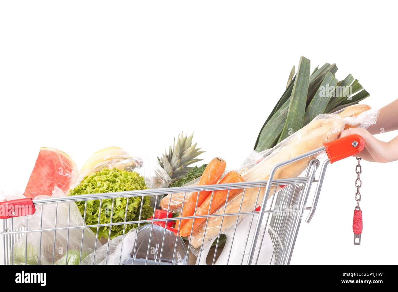 A supermarket car, isolated over a white background Stock Photo - Alamy