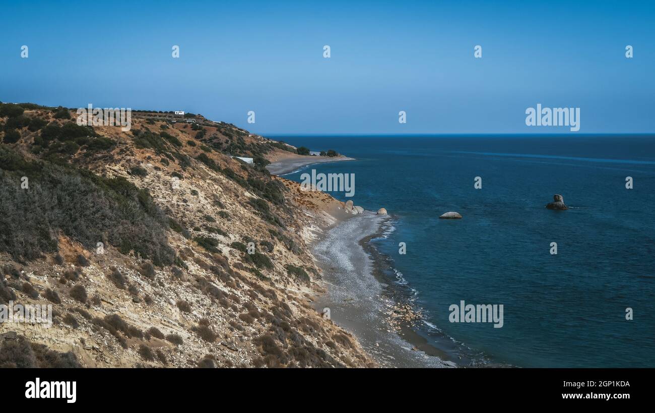 Landscape of coastline of Libyan sea in Keratokampos, Crete Stock Photo ...