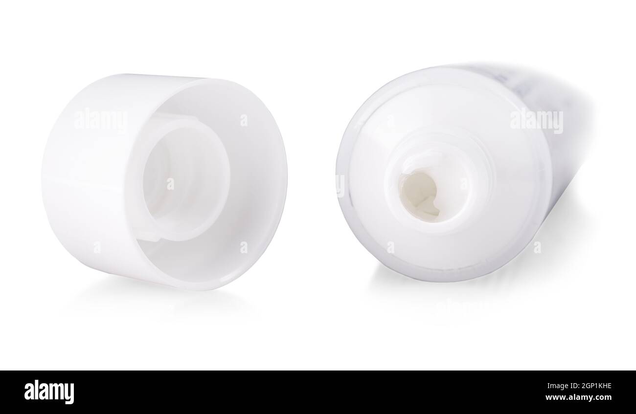 Blank open plastic tube isolated on white Stock Photo - Alamy