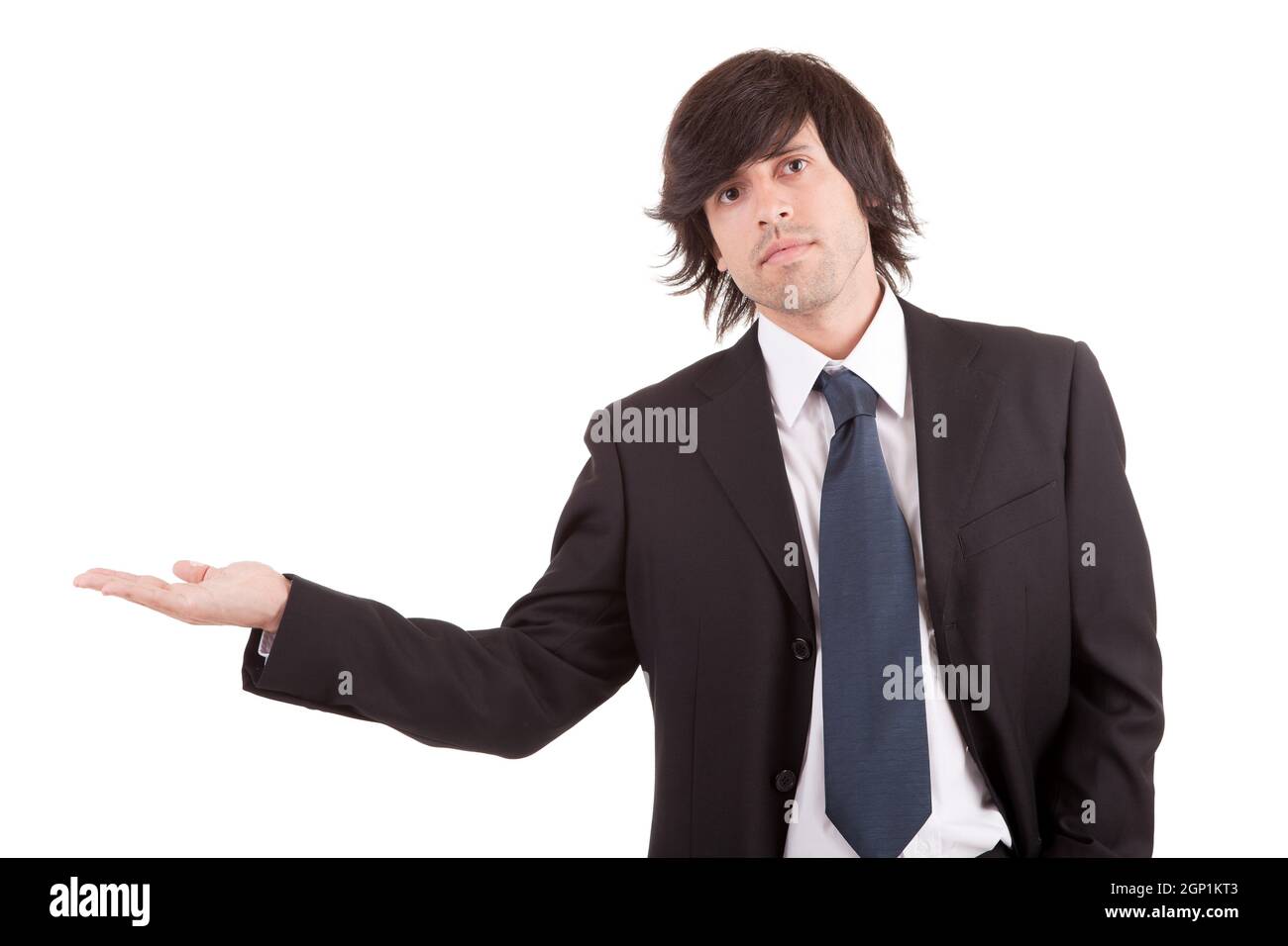 Business man presenting product Cut Out Stock Images & Pictures - Alamy