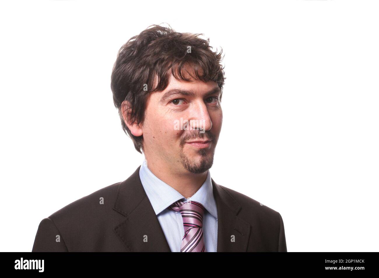 Portrait of a successful young businessman isolated on white Stock ...