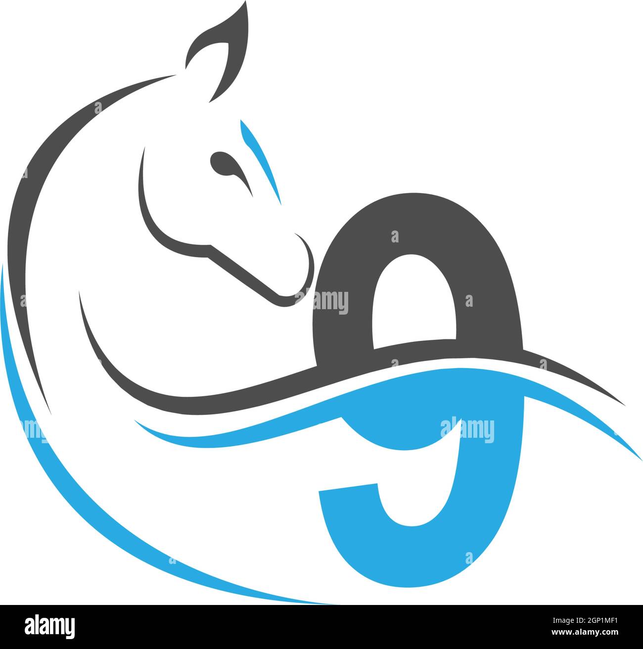 Number 9 icon logo with horse illustration design Stock Vector Image ...