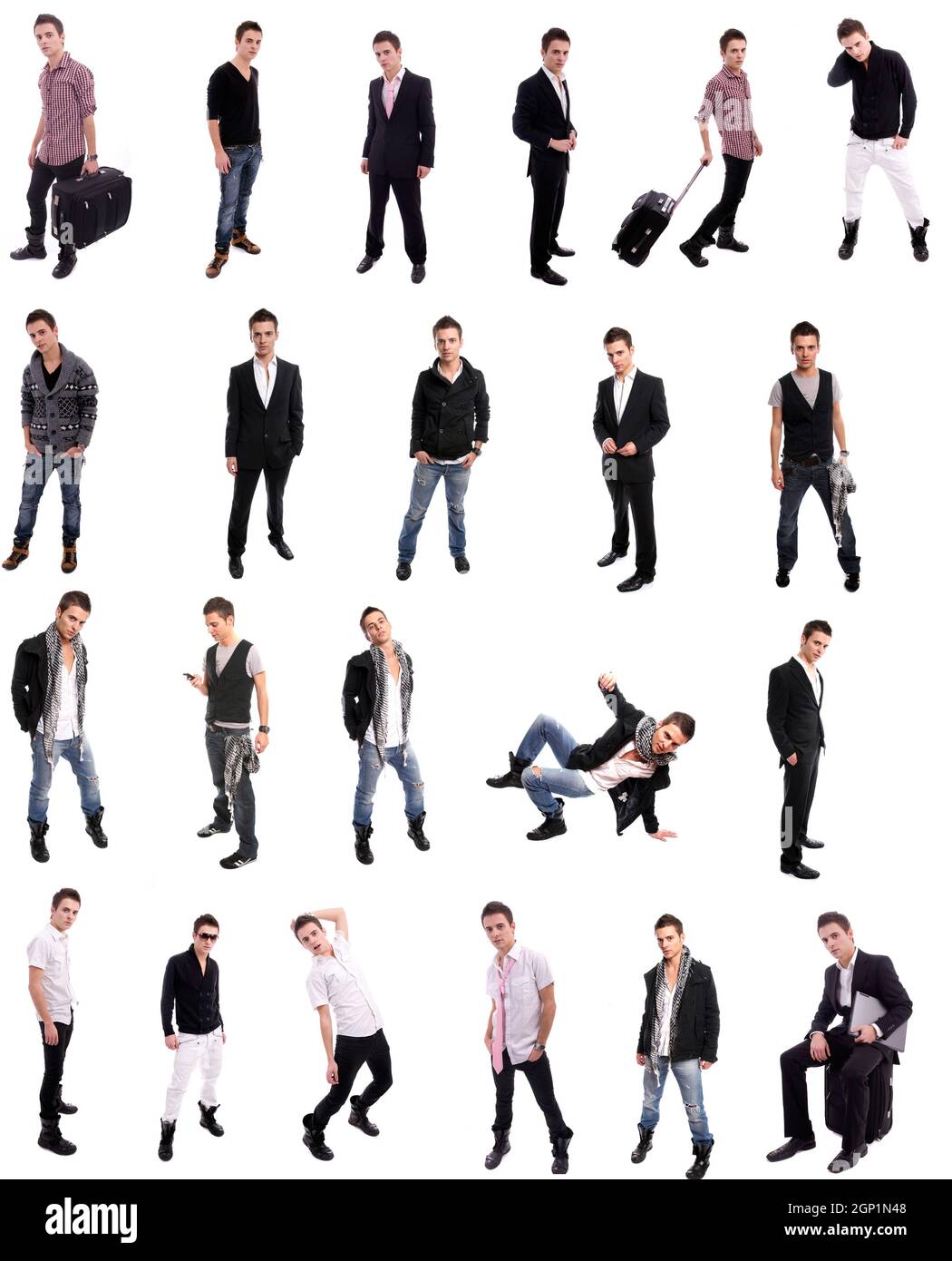 Young man posing in different positions - images available at bigger ...