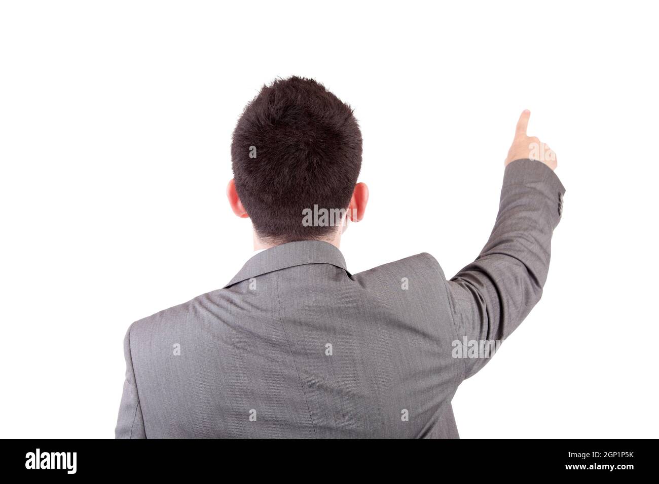Business man, pointing forward - isolated Stock Photo - Alamy