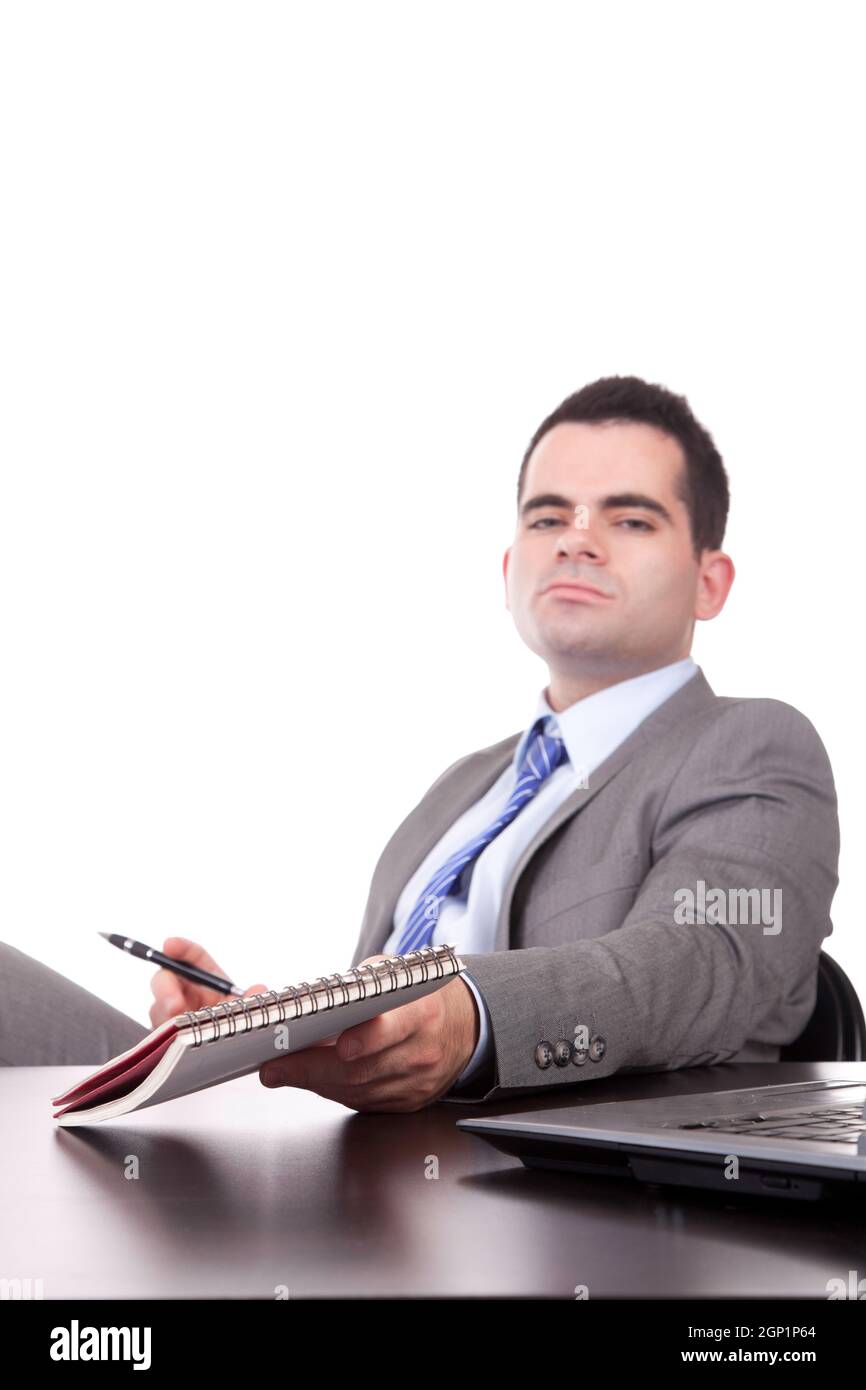 Business man at work - isolated Stock Photo - Alamy
