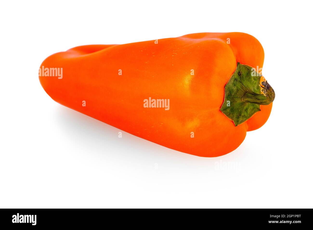single orange peppers(capsicum) on a white background Stock Photo - Alamy