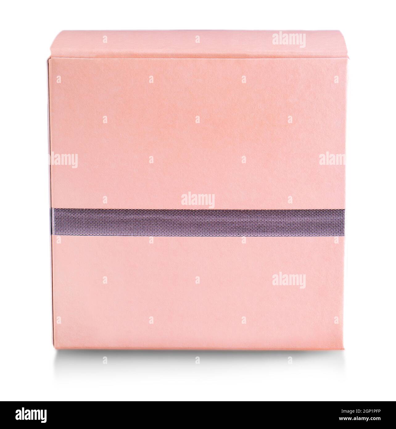 Pink closed gift box isolated on white background Stock Photo - Alamy