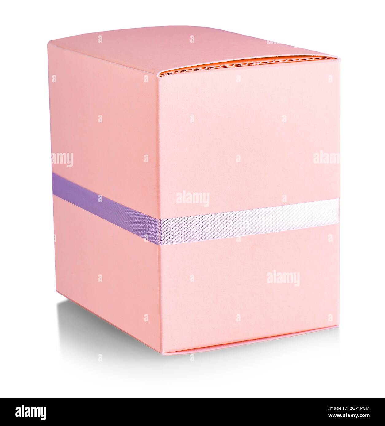 Pink closed gift box isolated on white background Stock Photo - Alamy