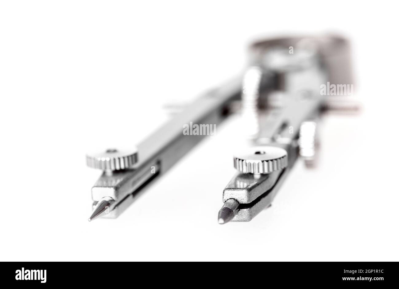 drawing tools: metal compass isolated on white background Stock Photo ...