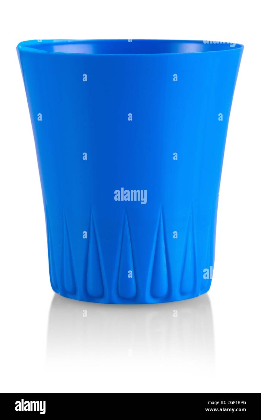 Blue Plastic Cup isolated on white with a clipping path Stock Photo - Alamy
