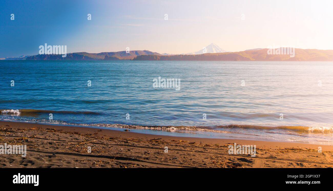 Kamchatka, Vilyuchinsky volcano on the background of Avacha Bay Stock ...
