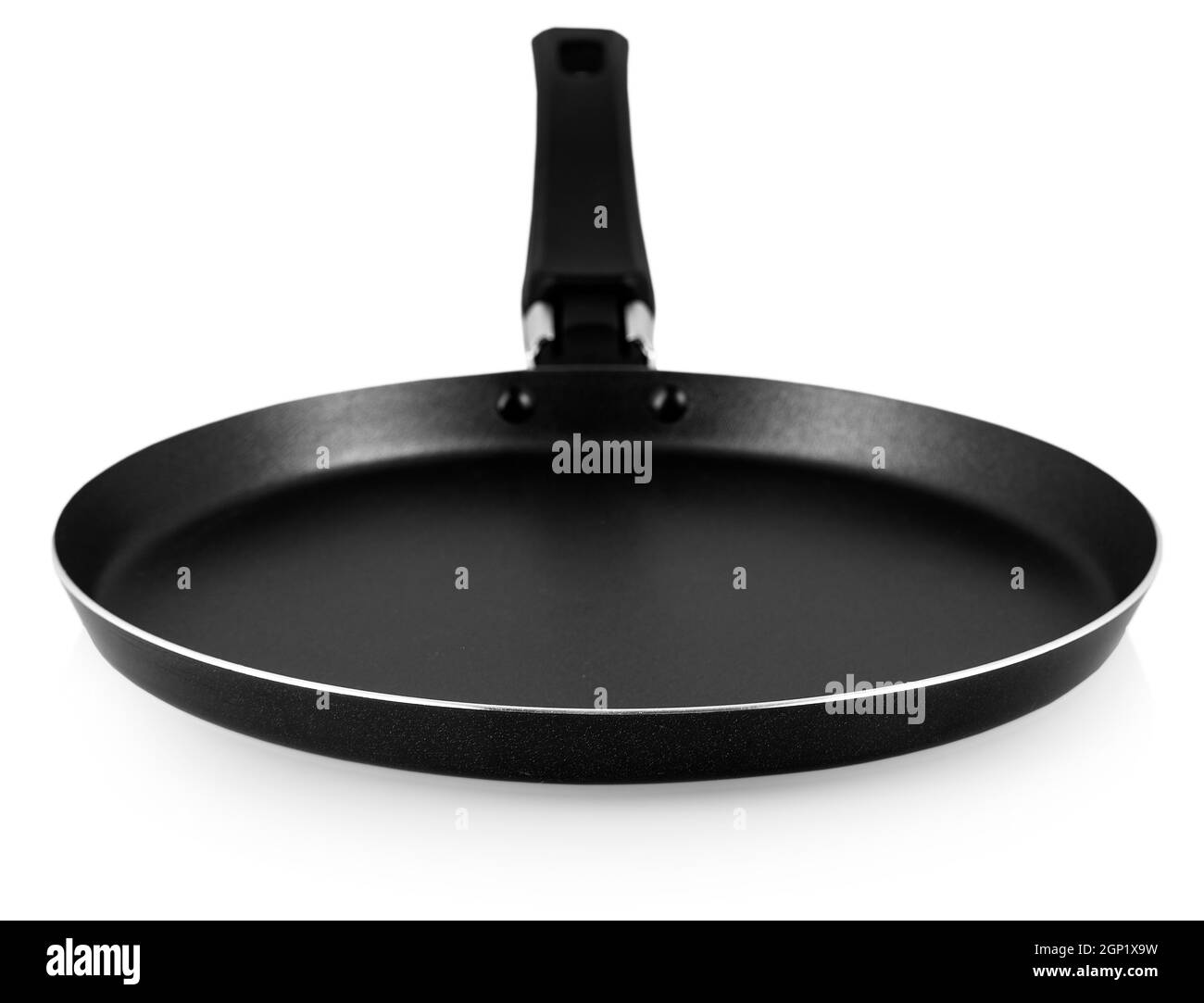 Pan with handle isolated on white background Stock Photo - Alamy