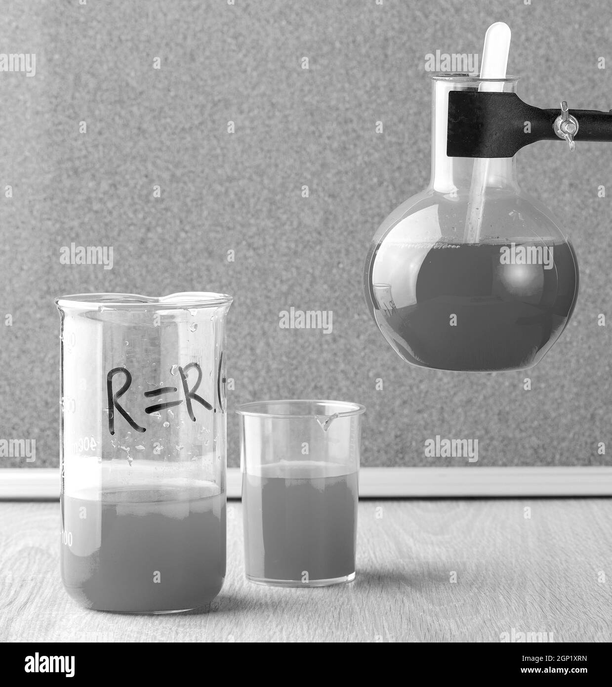 old style test tubes and glass bottle in chemistry laboratory Stock ...