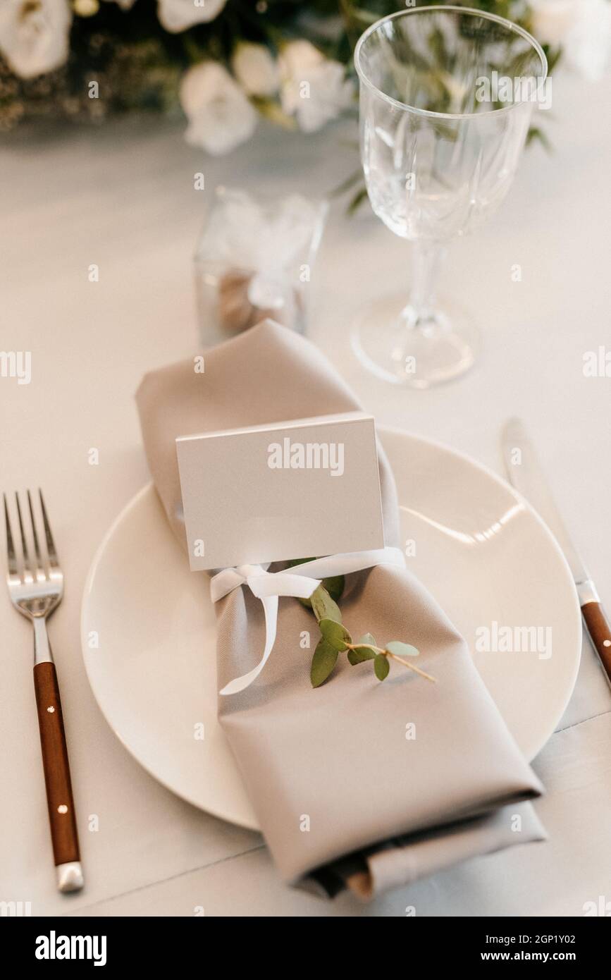wedding decor for table with natural element Stock Photo - Alamy
