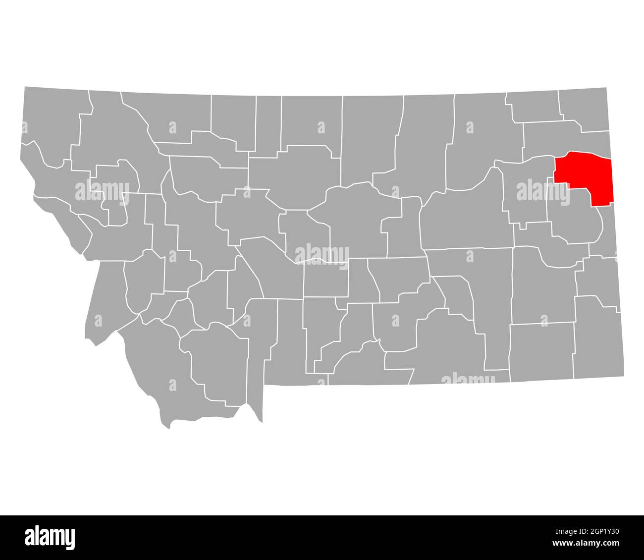 Map of Richland in Montana Stock Photo - Alamy
