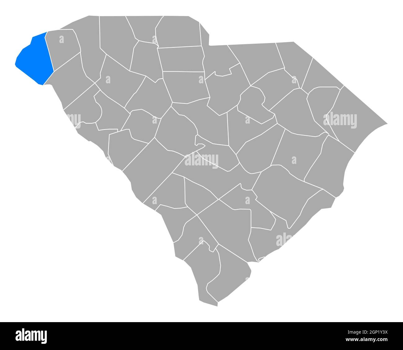 Map of Oconee in South Carolina Stock Photo - Alamy