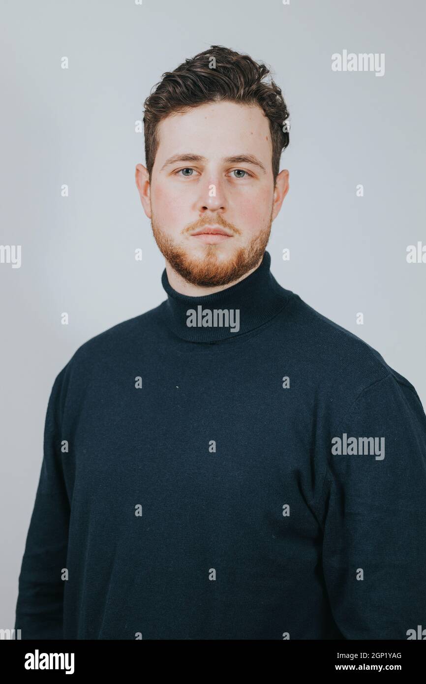 Portrait of a young Bosnian man in the gray background Stock Photo - Alamy