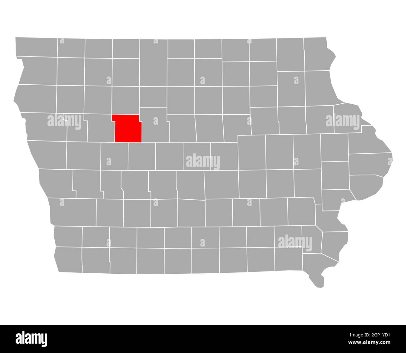 Map of Calhoun in Iowa Stock Photo - Alamy