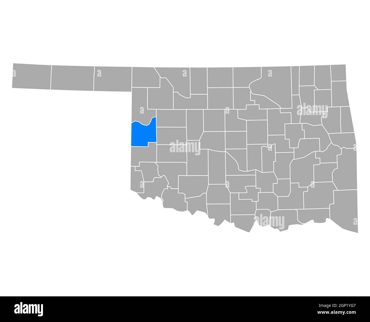 Map of Roger Mills in Oklahoma Stock Photo - Alamy