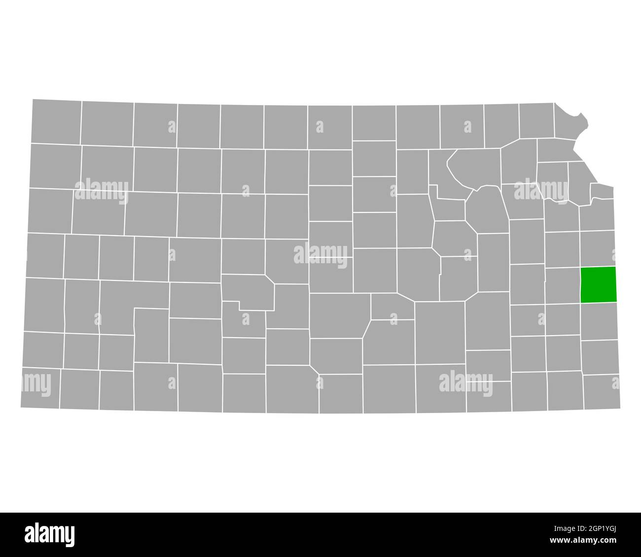 Map of Linn in Kansas Stock Photo - Alamy