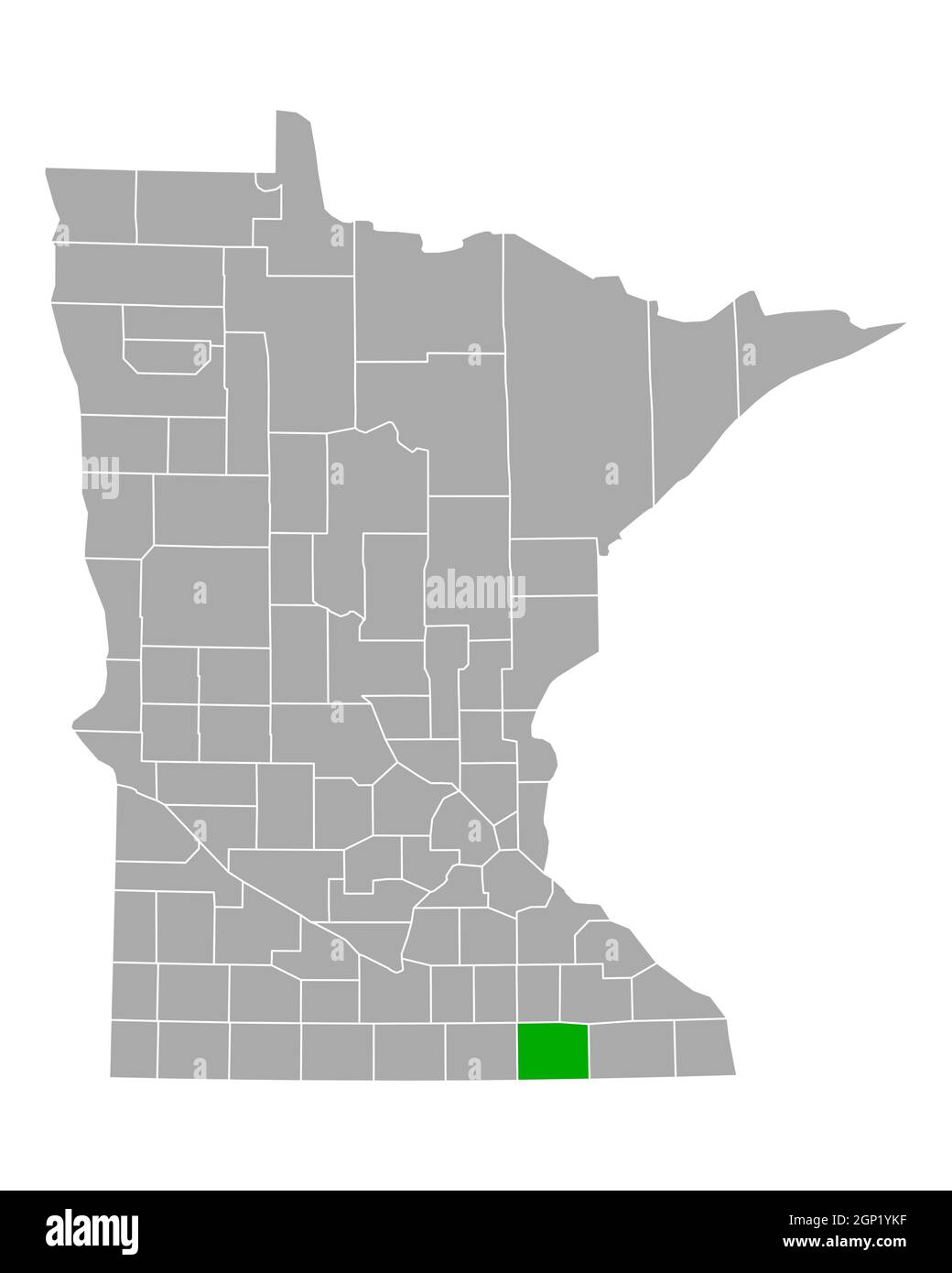 Mower county map hi-res stock photography and images - Alamy