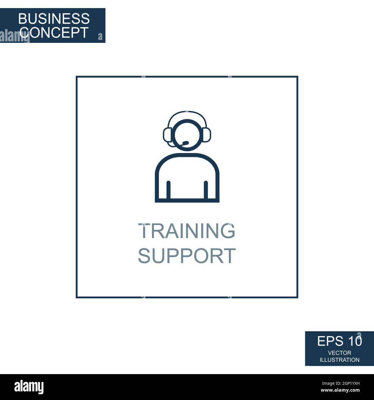 Business concept, web icon from thin lines. Training Support - Vector ...