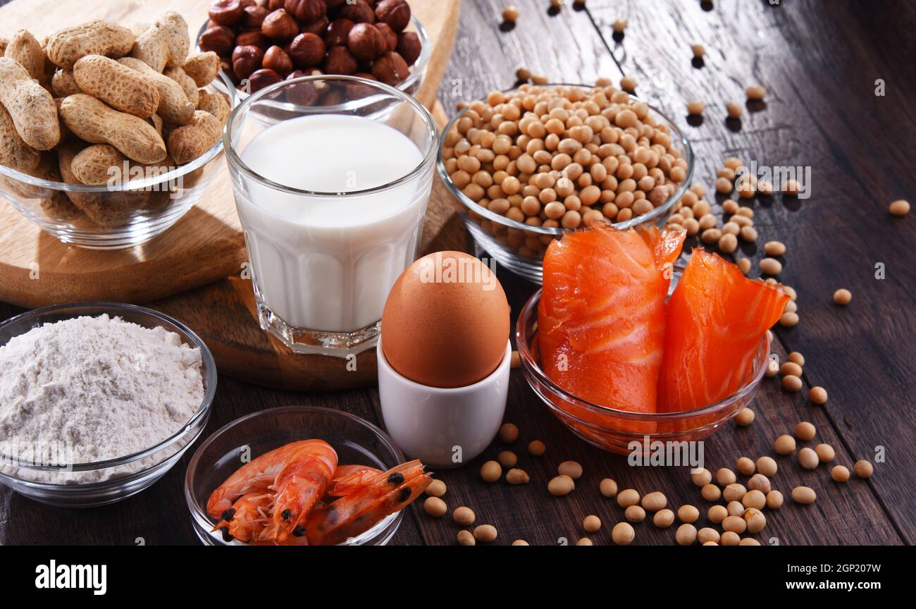 Composition with common food allergens including egg, milk, soya ...