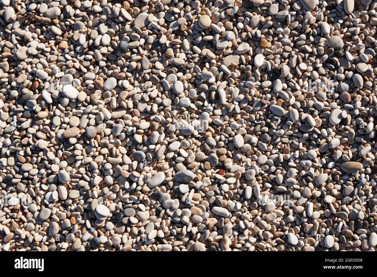 Mediterranean shoreline pebble beach. Nature textured background ...