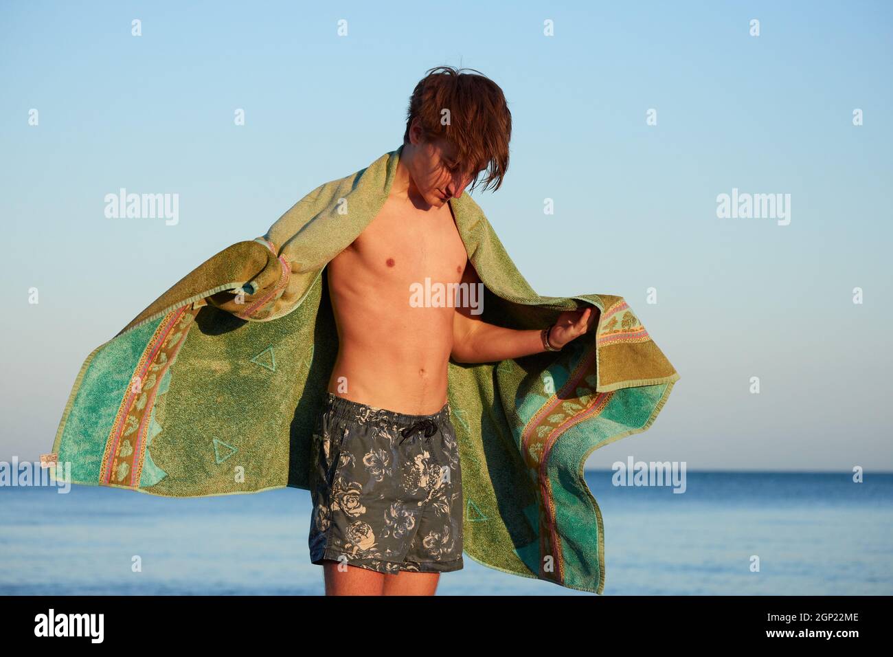 Man drying himself hi-res stock photography and images - Alamy