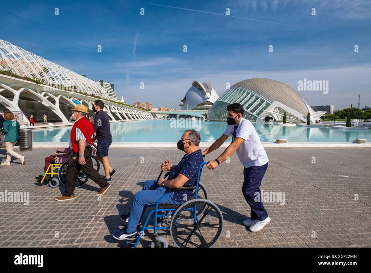 VALENCIA, SPAIN - May 21, 2021: People walking through Valencia in ...