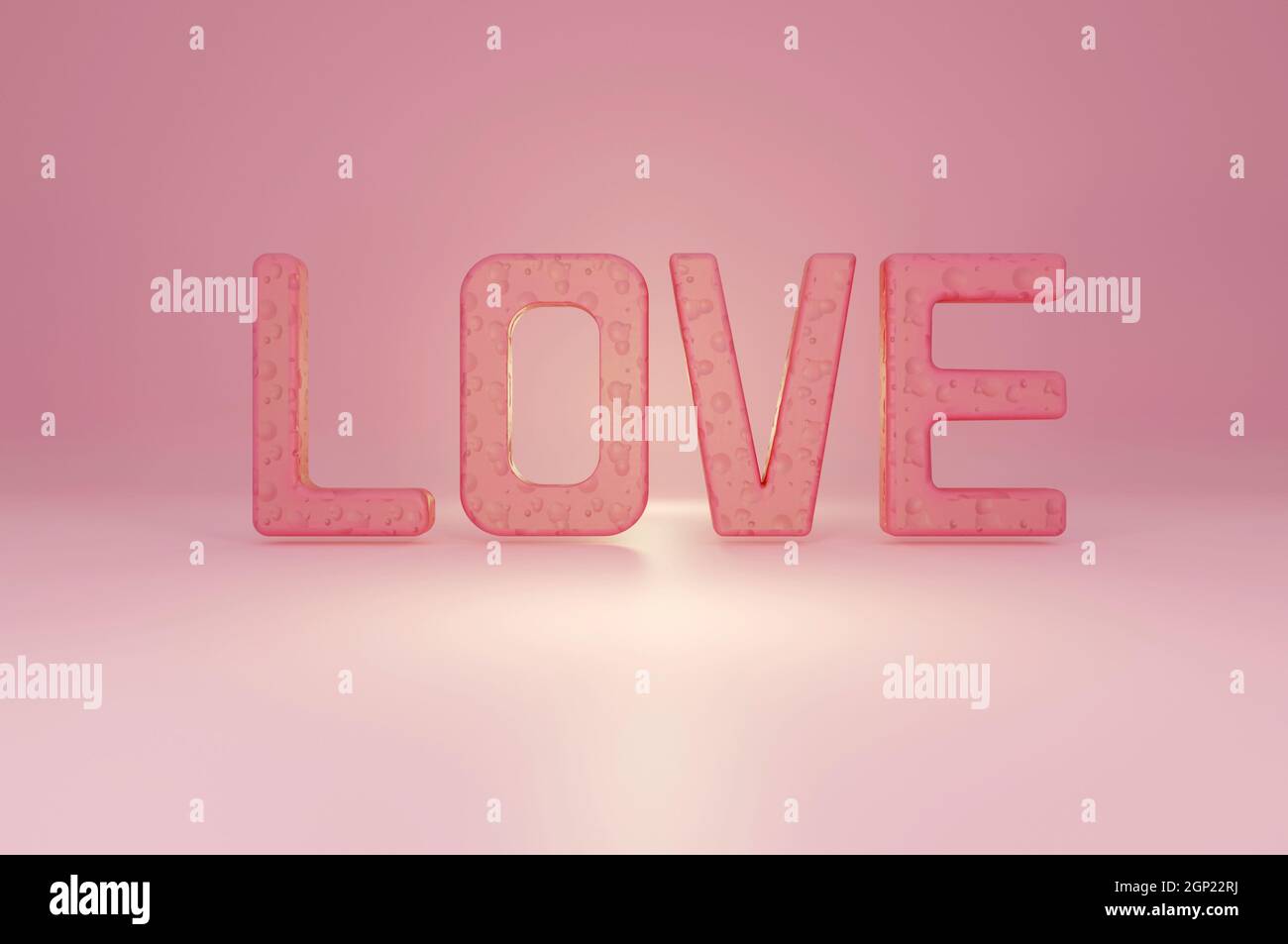 3D image , Love composition on pink background . Concept: A declaration ...