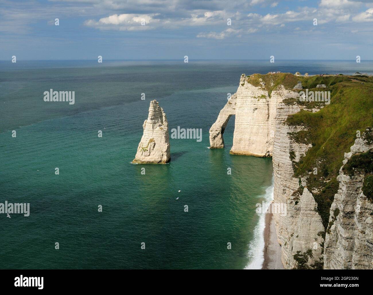 Sea Stack At The Steep Chalk Cliff Coast Of Etretat Normandy France On ...