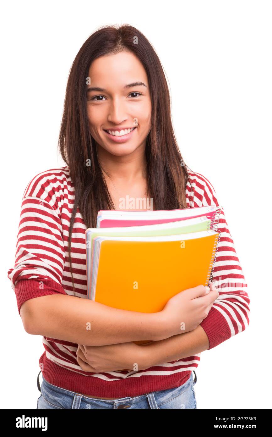 A happy asian student, isolated over a white background Stock Photo - Alamy