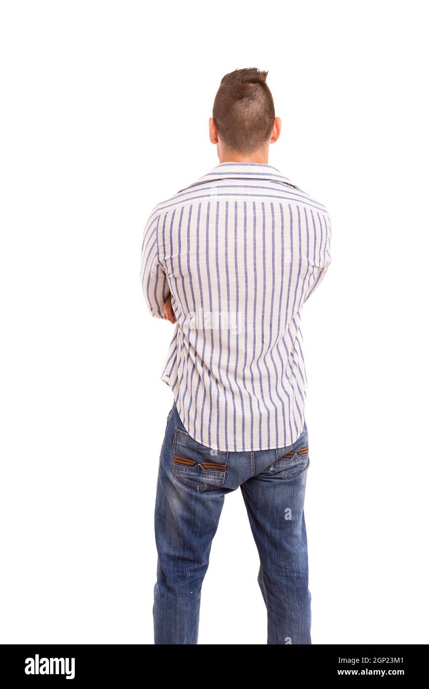 Male model looking back turned hi-res stock photography and images - Alamy