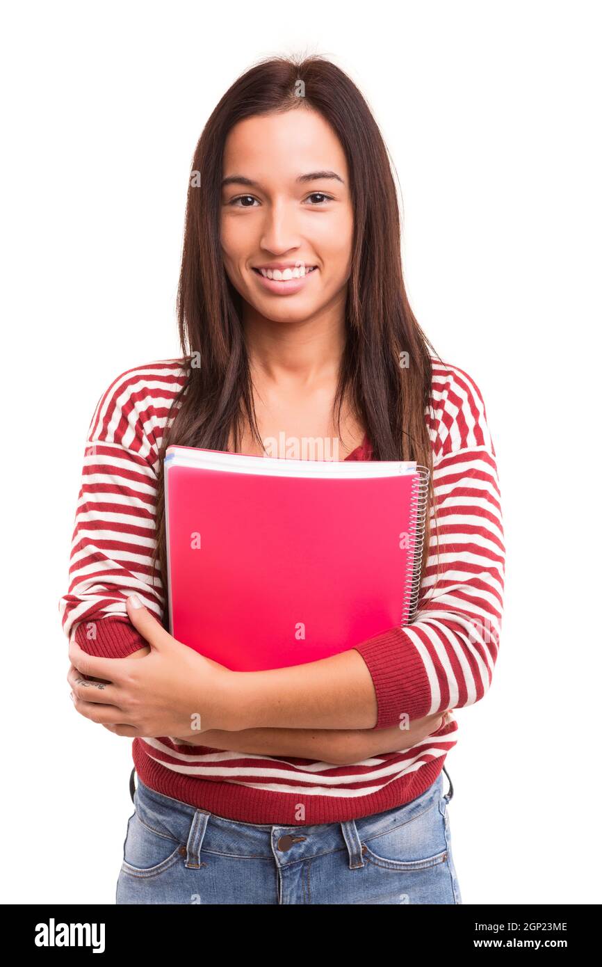 A happy asian student, isolated over a white background Stock Photo - Alamy