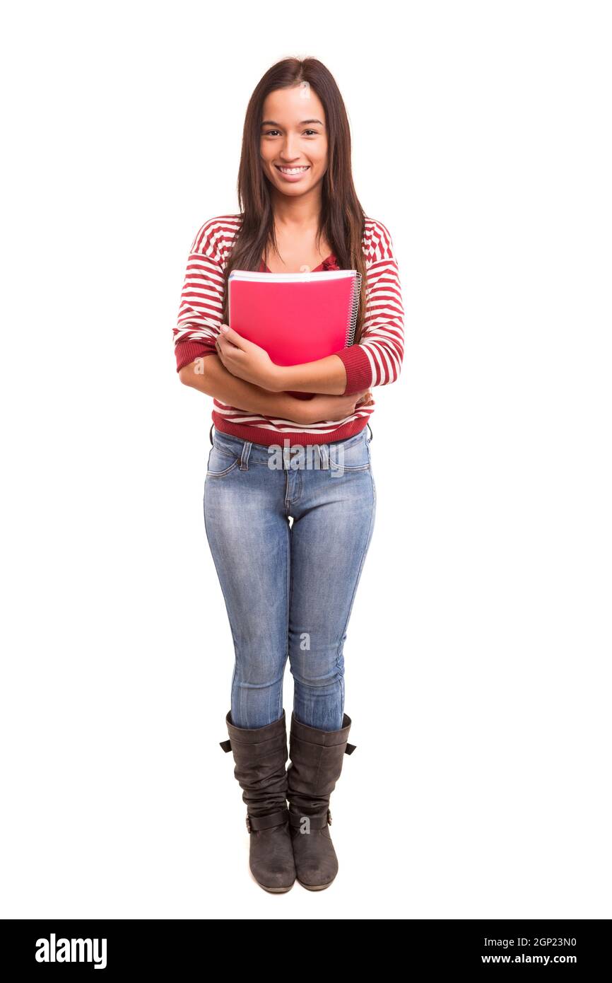 A happy asian student, isolated over a white background Stock Photo - Alamy
