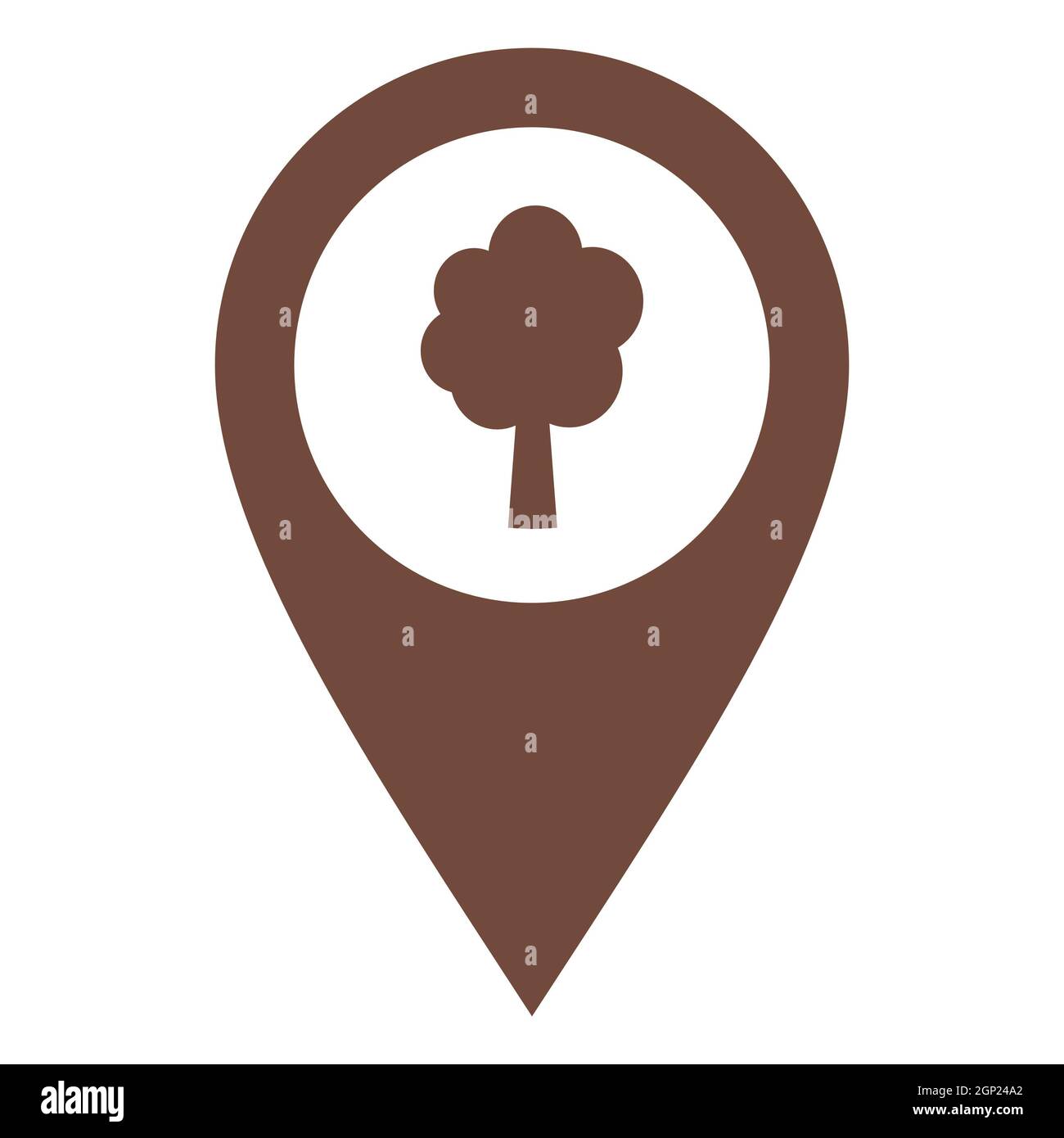 Tree and location pin Stock Photo - Alamy